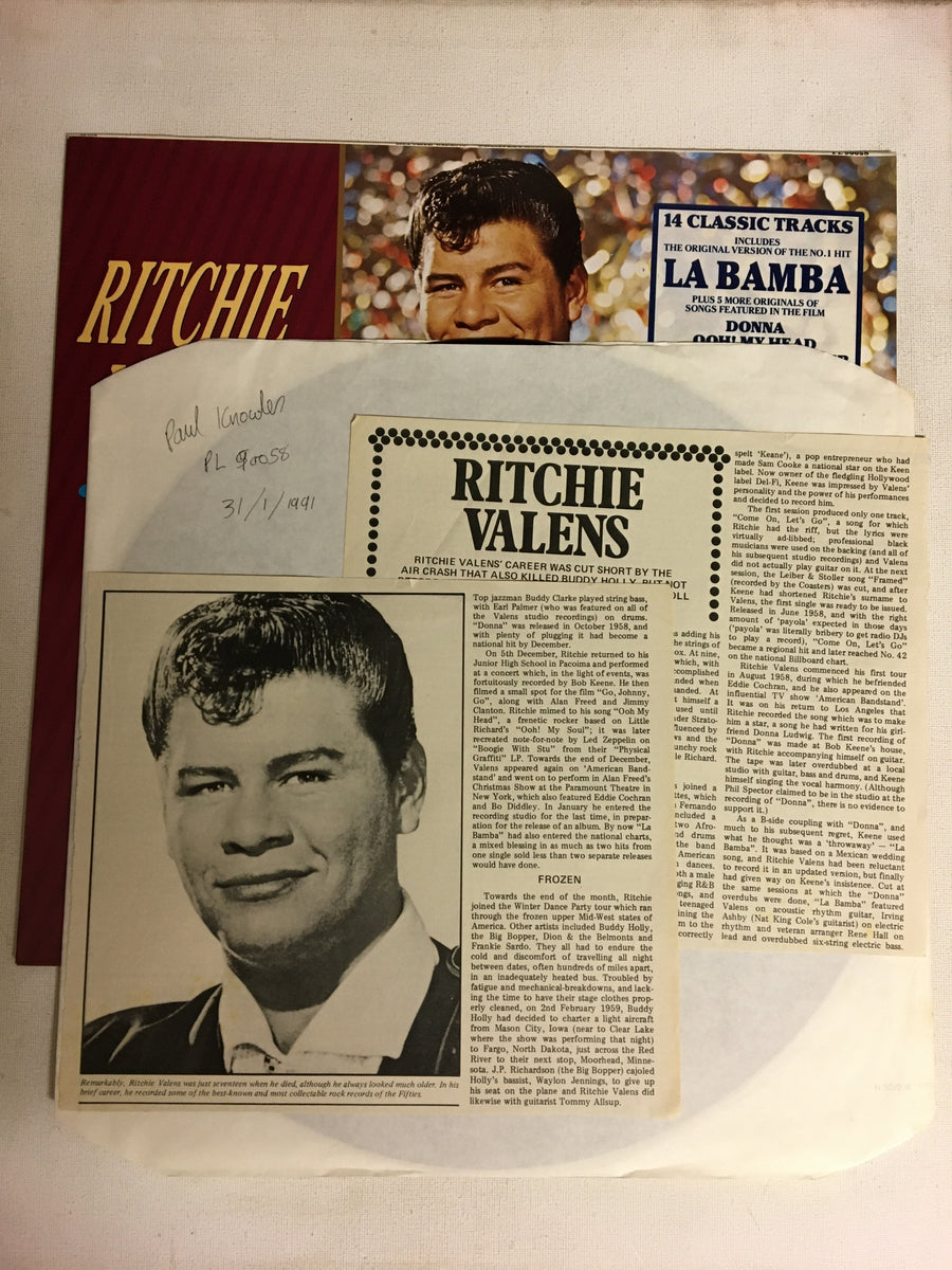 RITCHIE VALENS LP GREATEST HITS – Grind and Groove Records